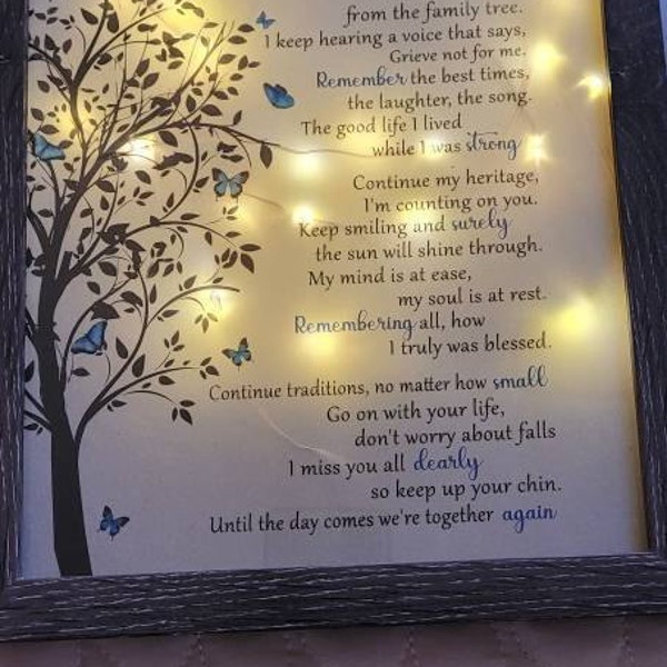 Memorial Lighted Shadow Box With Poem | Sympathy Gift for Loss of Loved ...