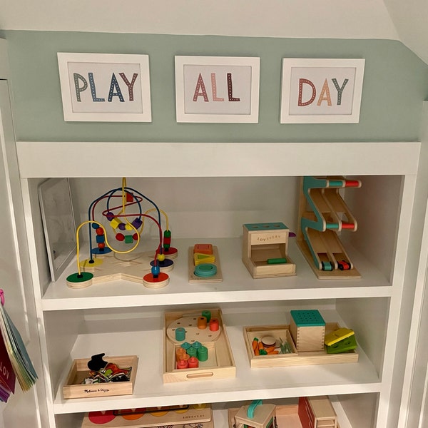 Set of 3 Playroom Prints, Playroom Sign Nursery Wall Art, Let's Play ...