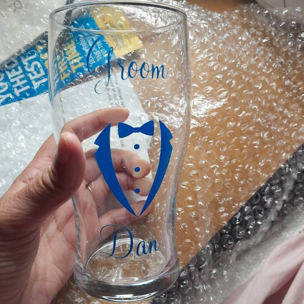 Personalised Pint Glass / Best Man Glass / Groomsman Gift / Wedding ...