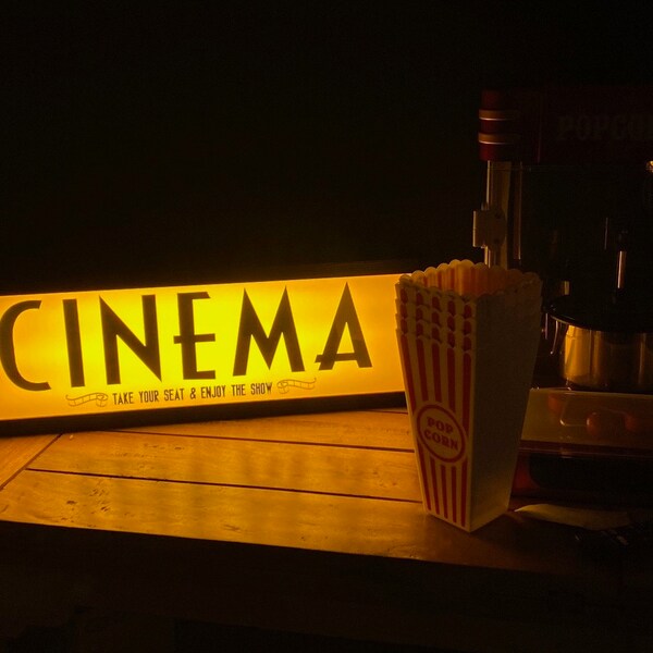CINEMA - Vintage/retro Style LED Light Signs, Light Box - Usb (40) - Etsy
