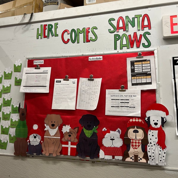 Christmas Pups - Christmas - December Bulletin Board Kit - Etsy