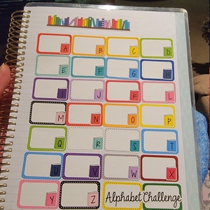 Alphabet Reading Challenge Planner Stickers ABC Reading Planner ...