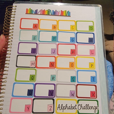 Alphabet Reading Challenge Planner Stickers ABC Reading Planner ...