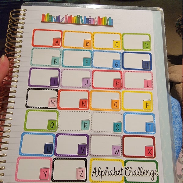 Alphabet Reading Challenge Planner Stickers - ABC Reading Planner ...