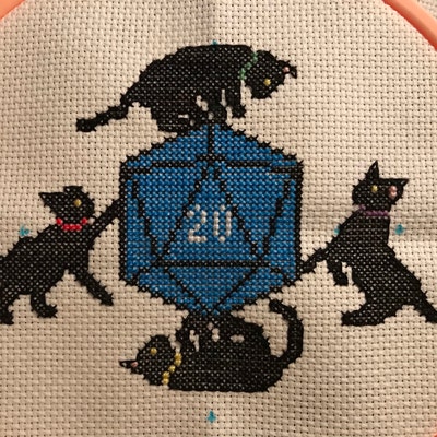 Dungeons and Dragons Cross Stitch Valentines Pattern D20 With - Etsy