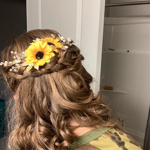 Sunflower Bridal Headpiece Sunflower Hair Comb Sunflower Headband ...