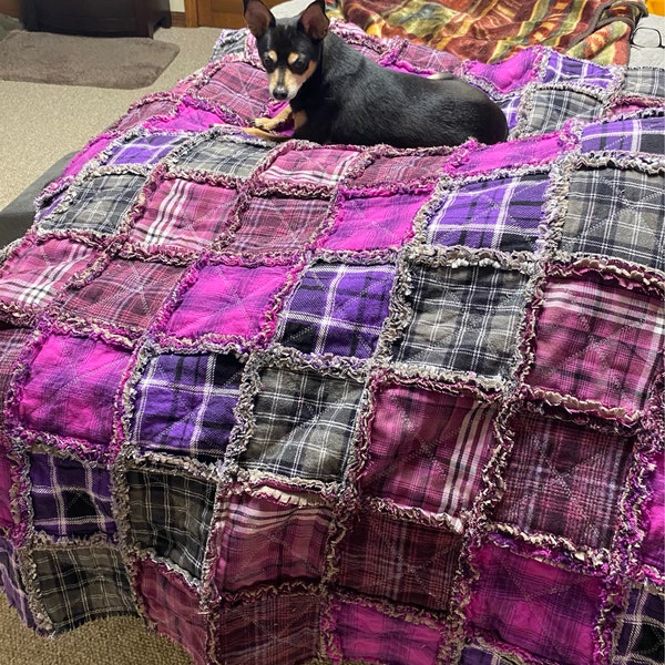 Custom Order Cotton Rag Quilt Throw, Made to Order Quilt - Etsy