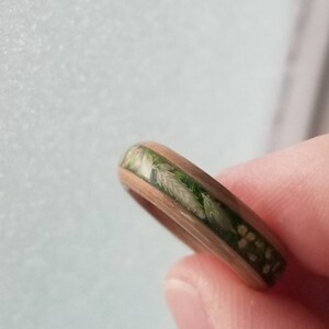 Wood Nature Wedding Rings, Engagement Flower Ring, Light Women Wooden ...