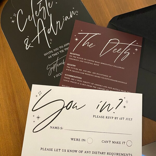 Frankie Rock N Roll Wedding Invitation Set, Cool Disco Wedding ...