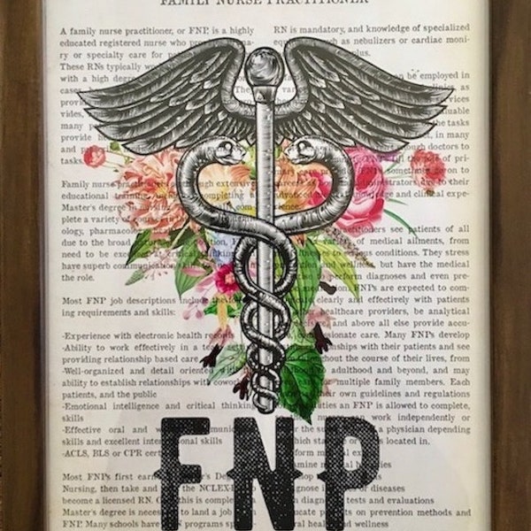 FNP With Flowers Print, Family Nurse Practitioner Gift, Nurse Present ...