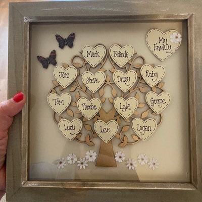 Large Family Tree. Handmade Family Tree Frame. Personalised Tree ...