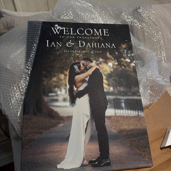 Personalized Wedding Welcome Sign: Photo Print, Elegant Entrance ...