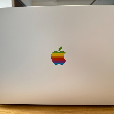 Retro Apple Logo Sticker Macbook Pro Decals Macbook Air - Etsy