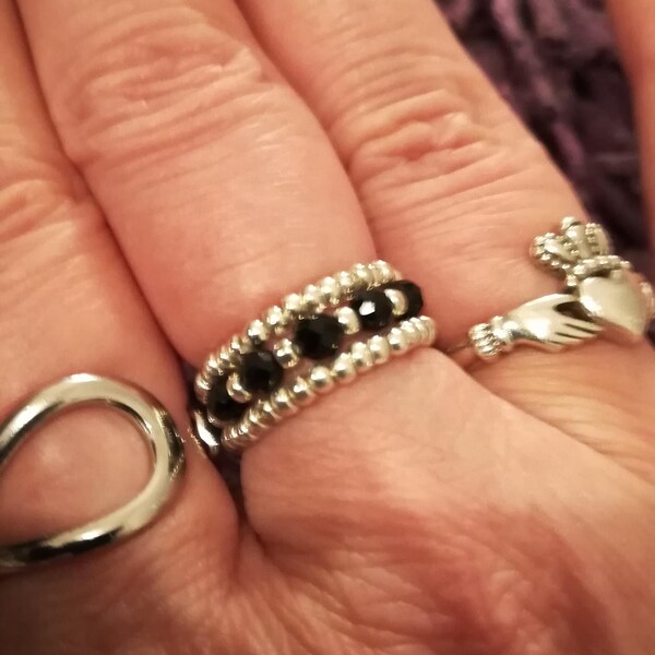 Stretch Beaded Ring, Elastic Stack Beaded Ring, Miyuki Beaded Glass ...