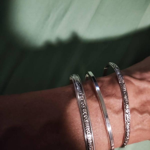 Sterling Silver Cuff Bracelet - Etsy