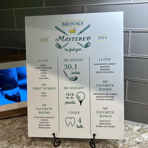 Hole in One Birthday Invitation, Navy & Green, Masters, First Birthday ...