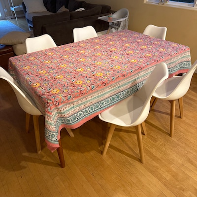 Moroccan Blue & Marine Block Print Tablecloth Outdoor - Etsy