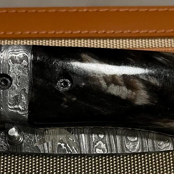 Damascus Folding Knife: Hand-carved Jesus Crucifixion Theme, Brass ...
