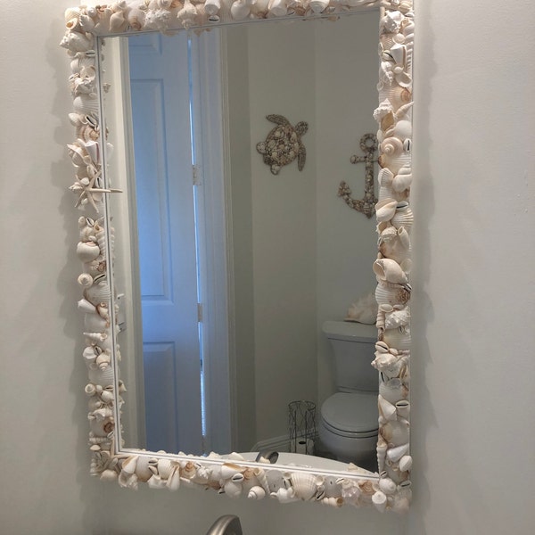 Newbeautiful 12 Seashell Wreath Wall Hanger With Starfish and Sand ...