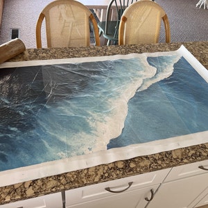 Texture Blue Wave Acrylic Painting Framed Surf Wave Painting - Etsy