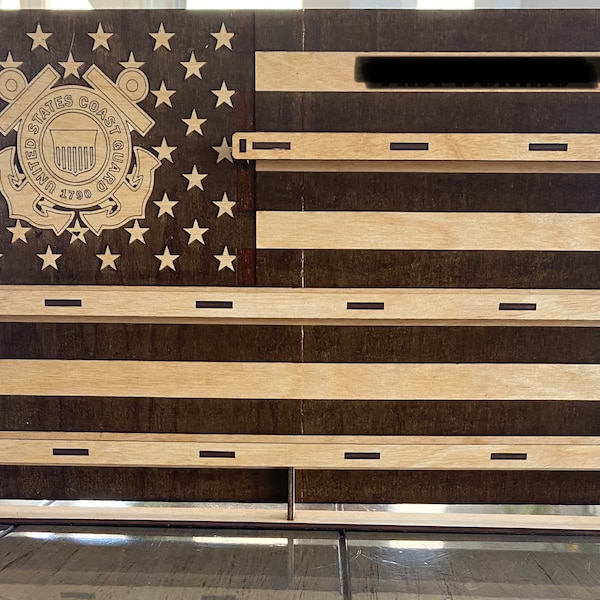 Challenge Coin Flag Holder SVG + Ai Laser Cut Files -- INSTANT DOWNLOAD ...