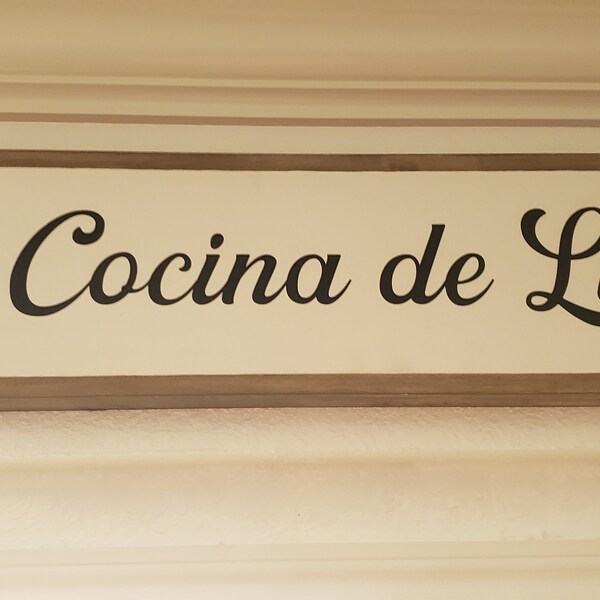 La Cocina, Spanish Sign, Spanish Decor, Last Name Sign, Spanish Kitchen ...