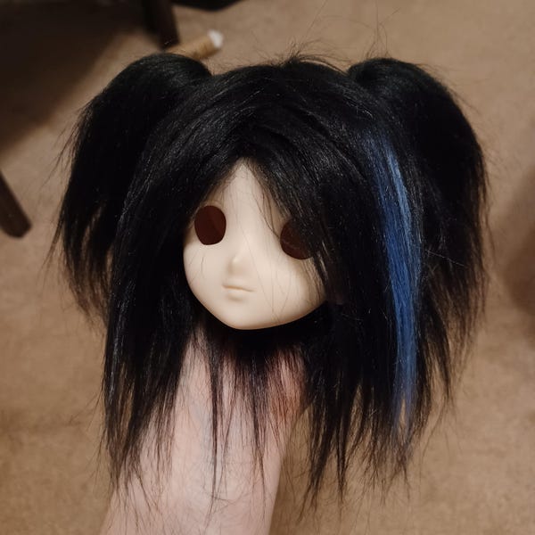 Mohair Yarn Doll Wig With Bangs 5 Colors for Tiny Dolls 3.5-7 Size for ...