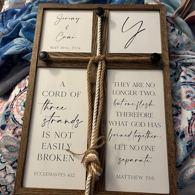 A Cord of Three Strands Unity Ceremony Cord Cross Sign With Braided ...