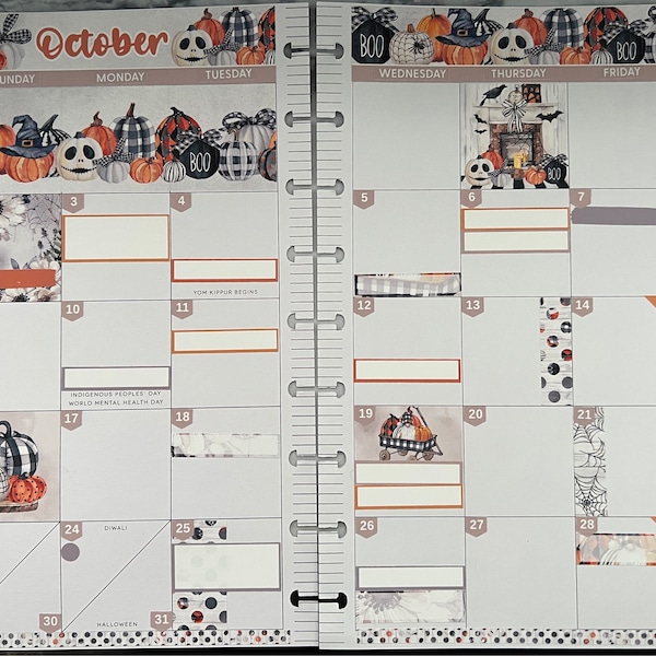 October Planner Stickers, Happy Planner Monthly Sticker Kit, Halloween ...