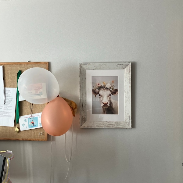 Cow With Flower Wreath Poster, Animal Portrait in the Style of an Oil ...