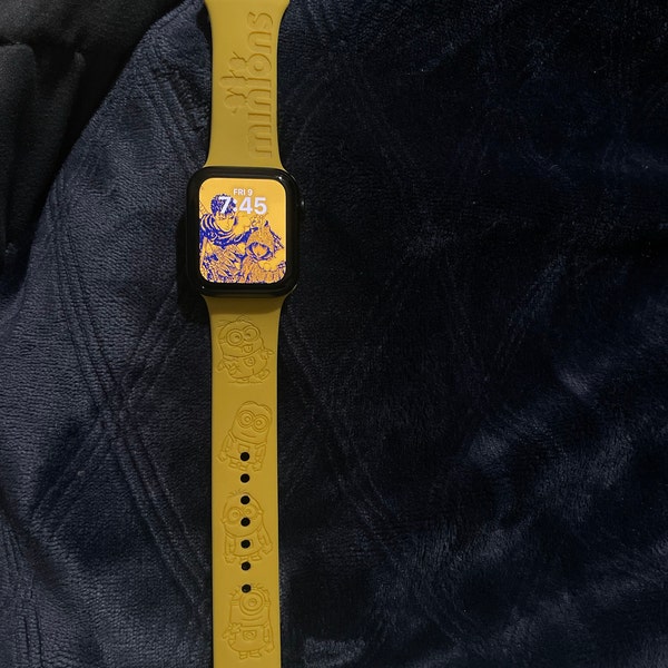 Minions Engraved Apple Watch Band: Personalized Silicone Strap - Etsy