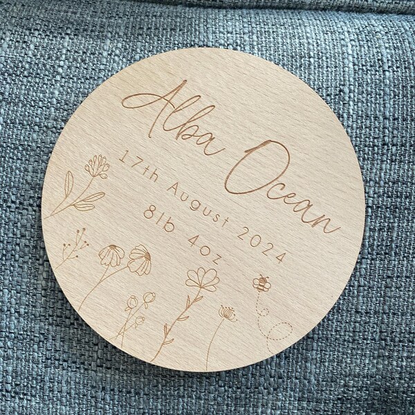 Personalised Baby Arrival Countdown Plaque Engraved Chalk Plaque ...