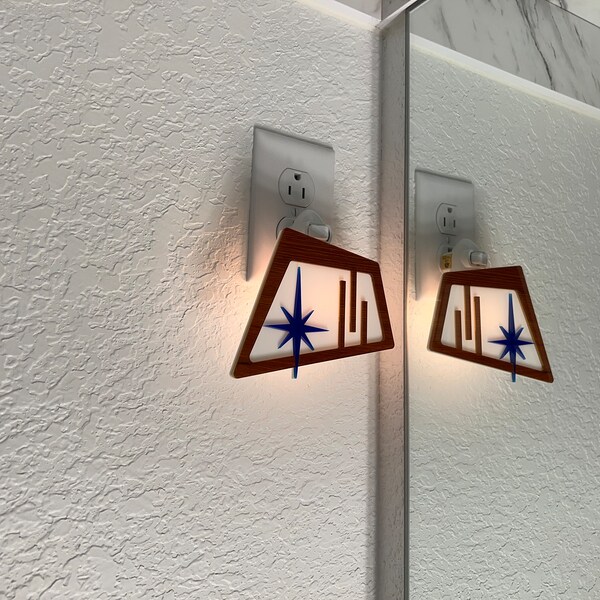 Mid Century Modern "starlite" Night Light | Retro Decor | Atomic Era ...