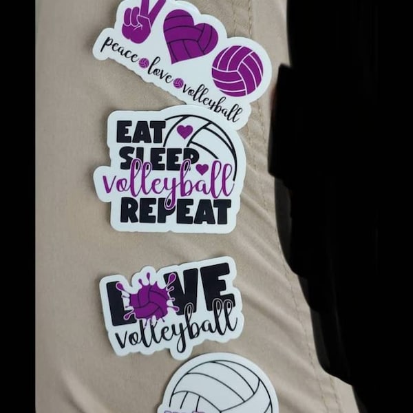 Volleyball Sticker Pack, Volleyball Water Bottle Sticker, Custom ...