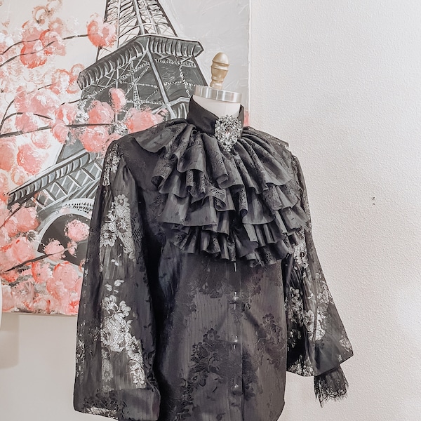 Victorian Blouse Sewing Pattern Instant PDF Download, Ruffle Collar ...