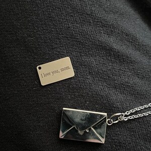 Personalized Envelope Locket Necklace Engraved Love Letter Necklace ...