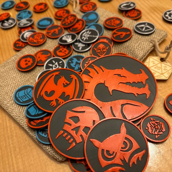 Universal Dnd Token Set For Dms And Players Classes Monsters Npcs Items And Bag For Dnd