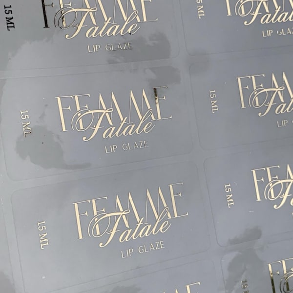 Gold Clear Custom Stickers, Custom Product Labels, Gold Foil Printing ...