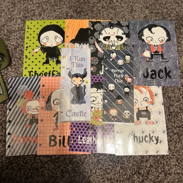 Horror Film Halloween Themed Planner Dividers. Each Divider Has a ...