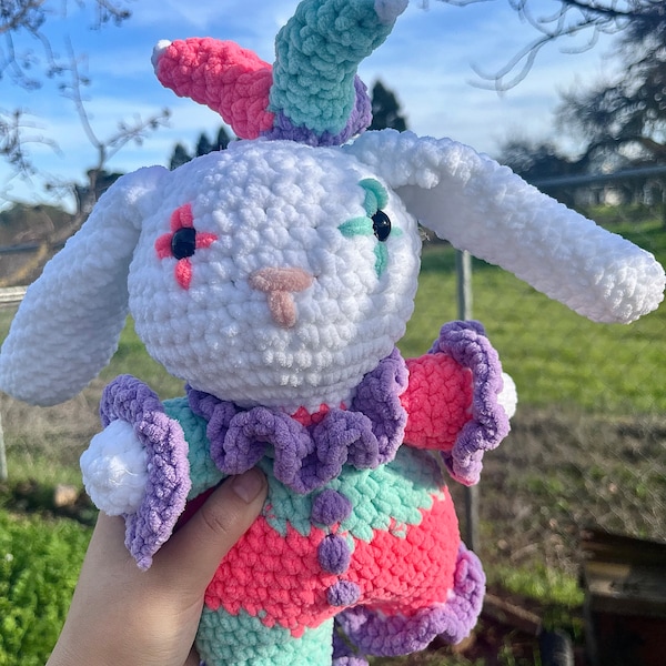 Crochet Jester Kitty and Bunny Pattern. Crochet Jester Bunny. Crochet ...