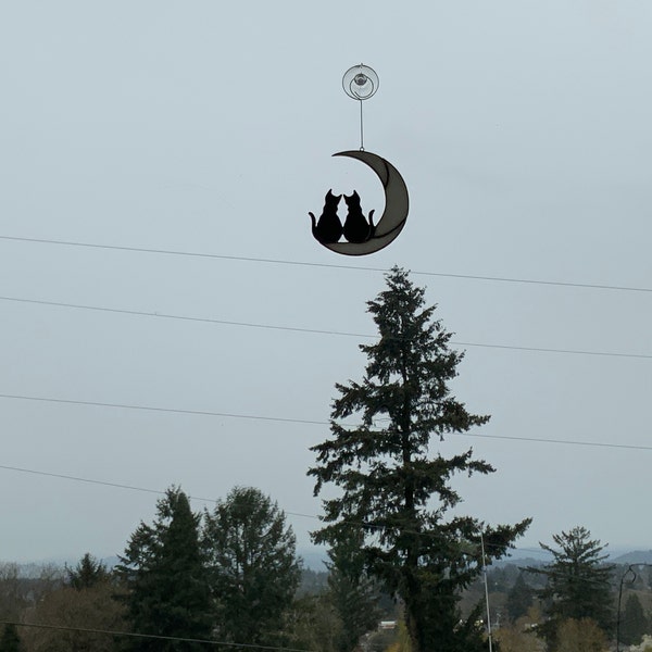 Santa Claus on the Moon Idea for Christmas Gift Original Art Stained ...