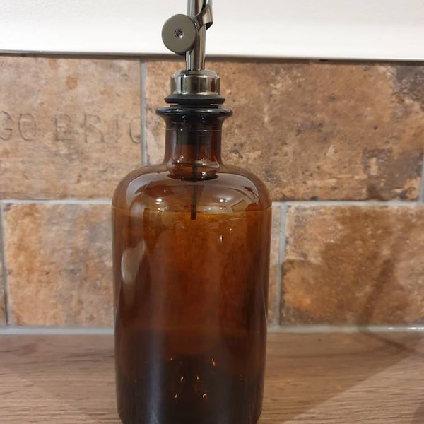 Amber Glass Oil & Vinegar Bottle 500ml - Round Empty Refillable ...
