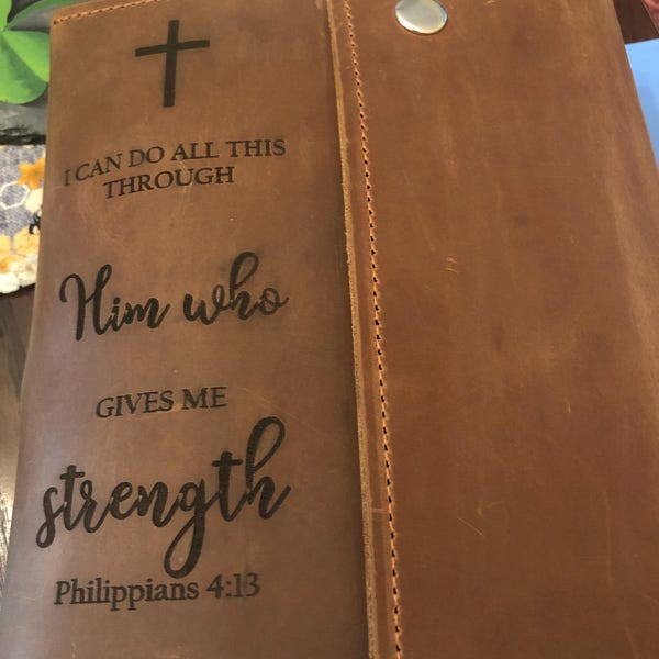 Handmade Leather Bible Cover,engraved Bible Cover,custom Size Bible ...