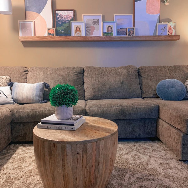 Coffee Table, Solid Wood Curved Coffee Table, Round Coffee Table, Unique Coffee Table, Handmade ...