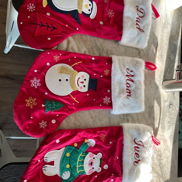 Personalized Christmas Stockings Red Velvet Stockings With Name ...