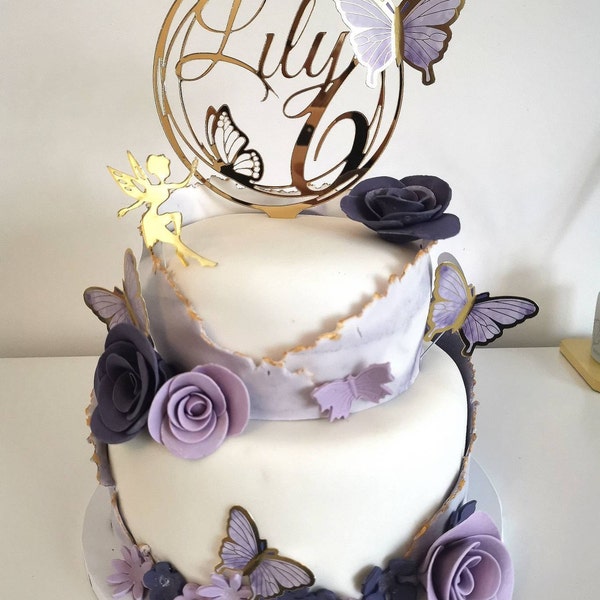 10pcs Blue Butterfly Cake Topper Set With Wire Sticks and Glue Dots ...