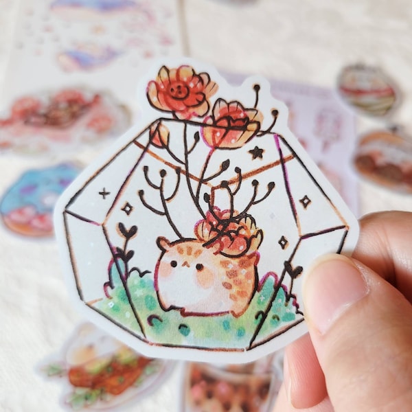 Cute Terrarium Stickers/ Matte Holographic/ Kawaii/ Die Cut Stickers ...