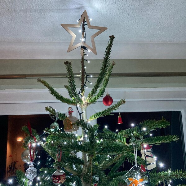 Christmas Tree Topper Star, Wooden Tree Topper, Scandi Christmas ...