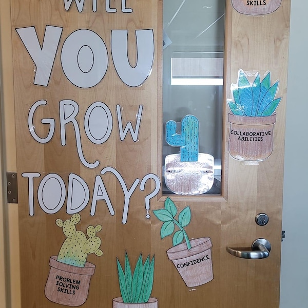 Plant Theme Bulletin Board or Classroom Door With Succulents and Cactus ...