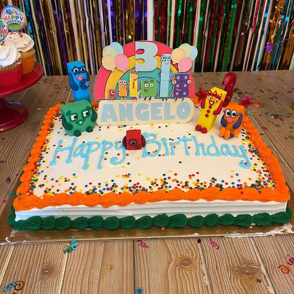 Numberblocks Smash Cake, Numberblocks Cake Toppers, Alphablocks Cake ...